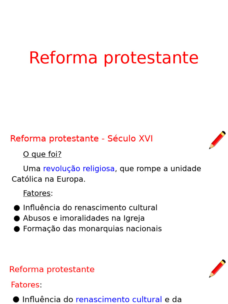 5 - Reforma Protestante e Contrarreforma | PDF | Protestantismo ...