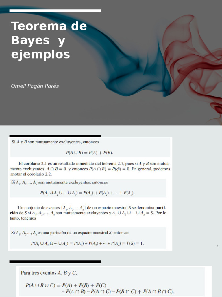 P4 (Teorema de Bayes y Ejemplos) | PDF