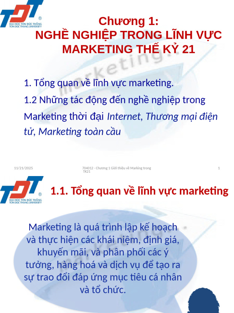 Chương 1 - Gioi thieu ve Marketing TK 21_TV | PDF