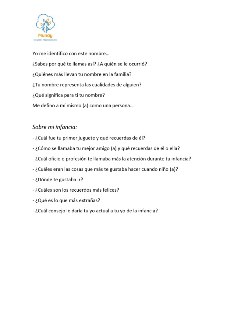 1.mi Nombre e Infancia | PDF