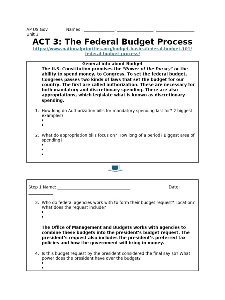Federal Budget Process Overview | PDF | United States Budget Process ...