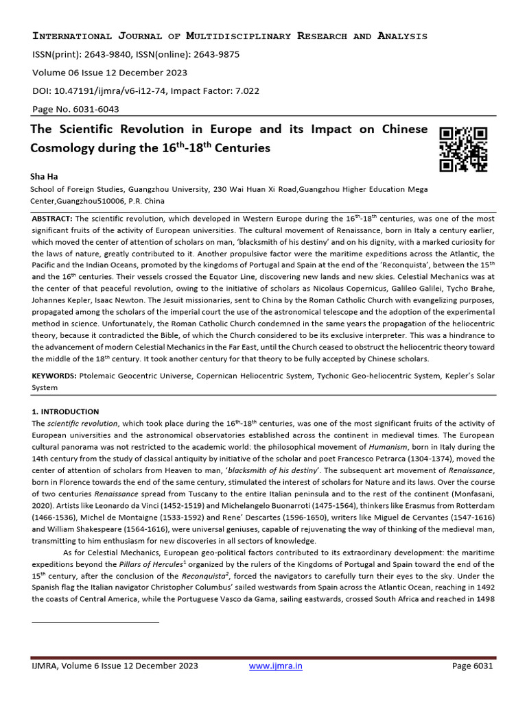 CORE 2 The Scientific Revolution in Europe and Its Impact | PDF ...