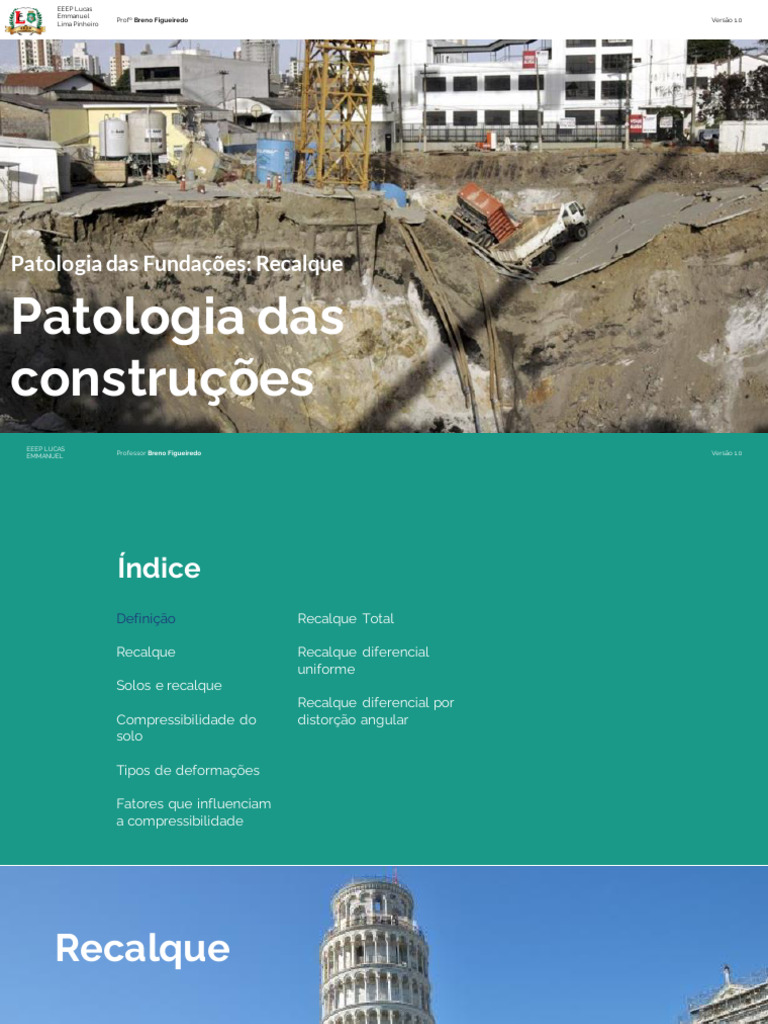 Patologia das Fundações: Recalque e Solos | PDF | Solo | Estresse ...