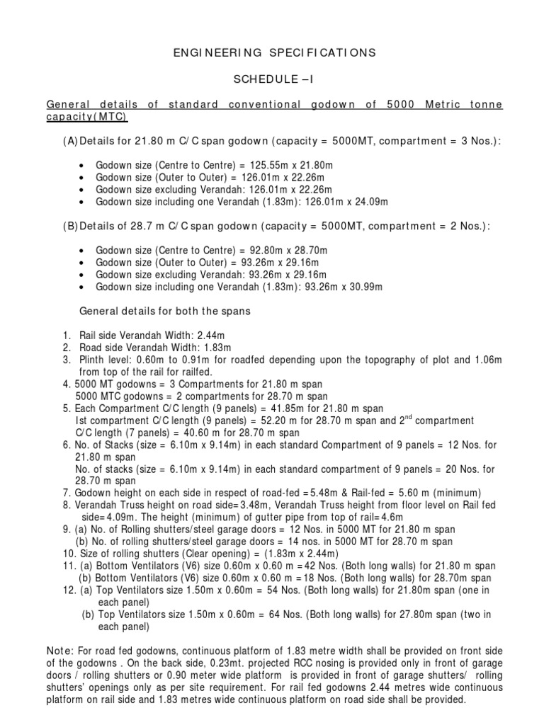CWC Engineering Specifications 211011 | PDF | Foundation (Engineering ...