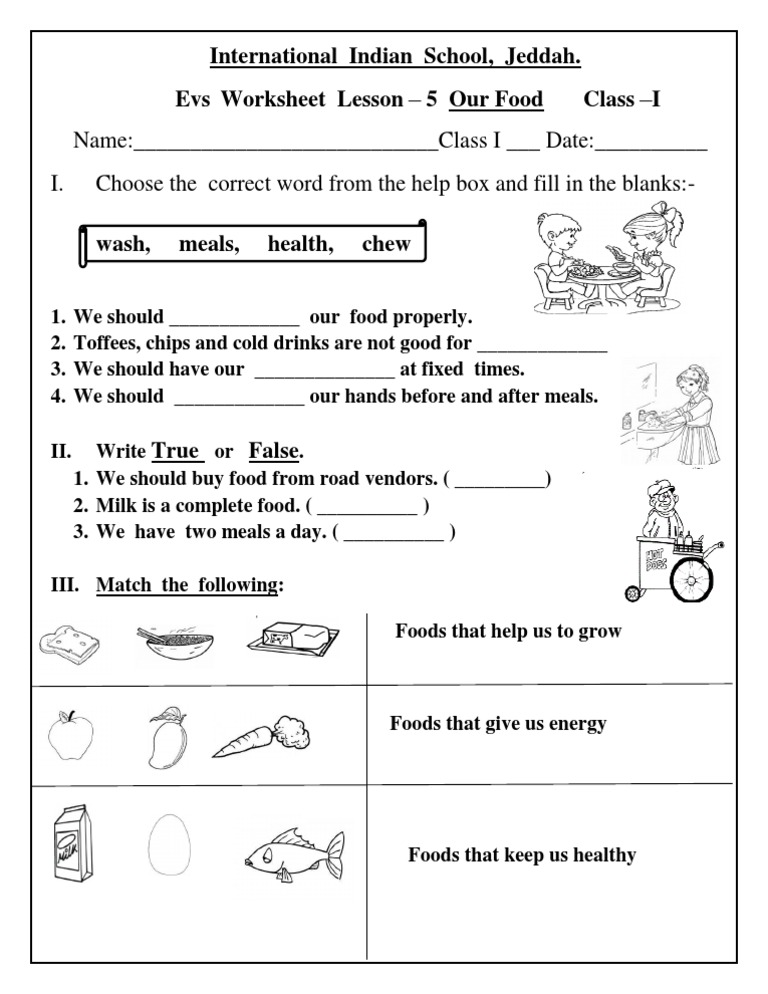 Evs Worksheet Lesson - 5 | PDF