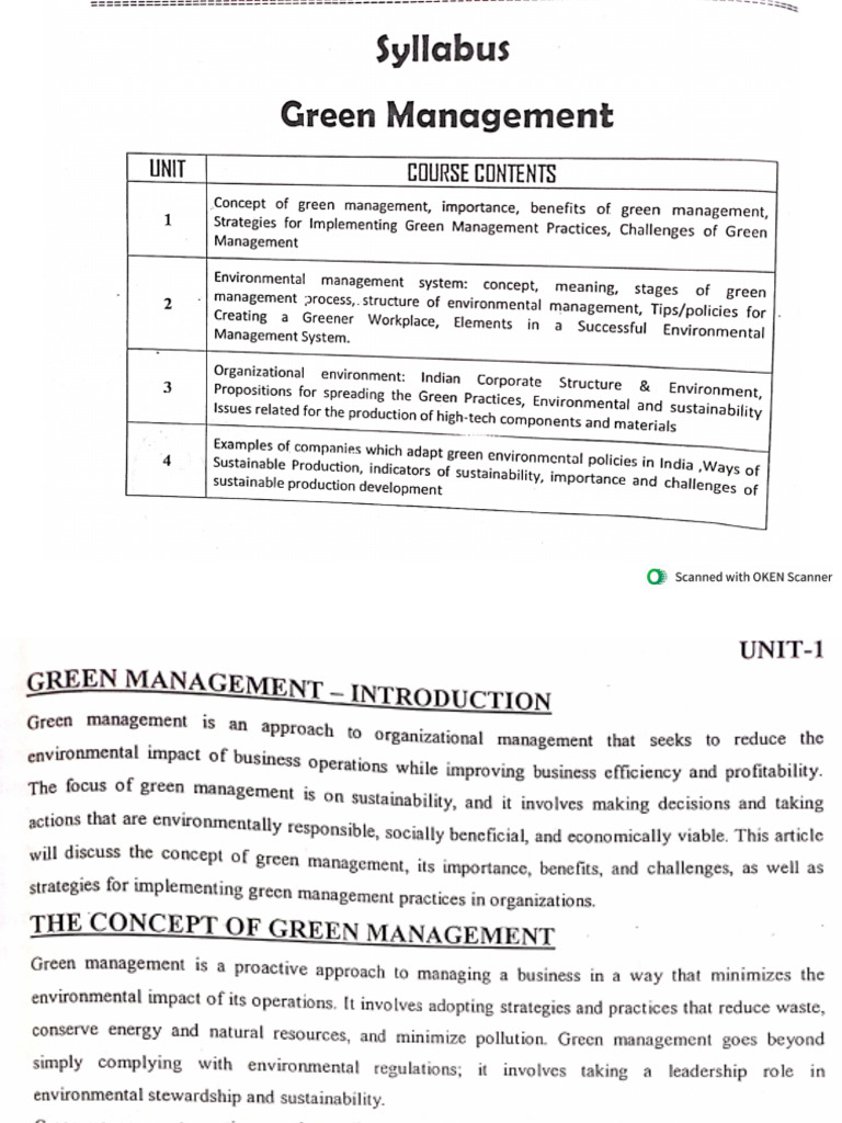 B3E Green Management | PDF