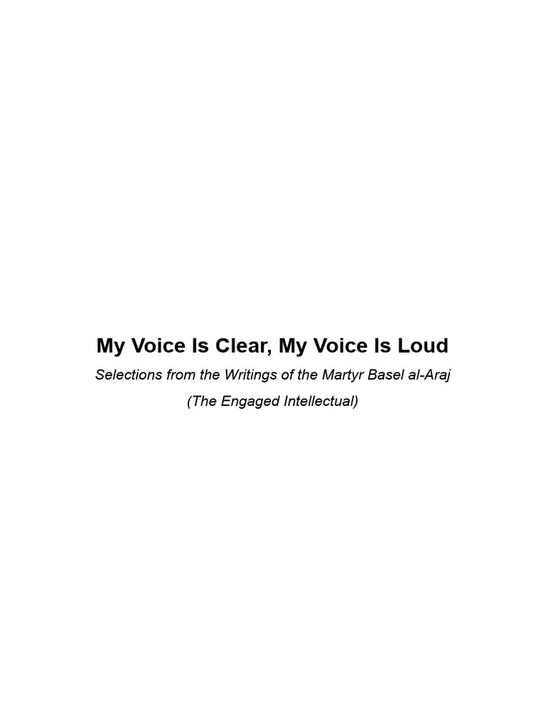 My Voice Is Clear, My Voice Is Loud Basel Al-Araj | PDF | Palestinians ...