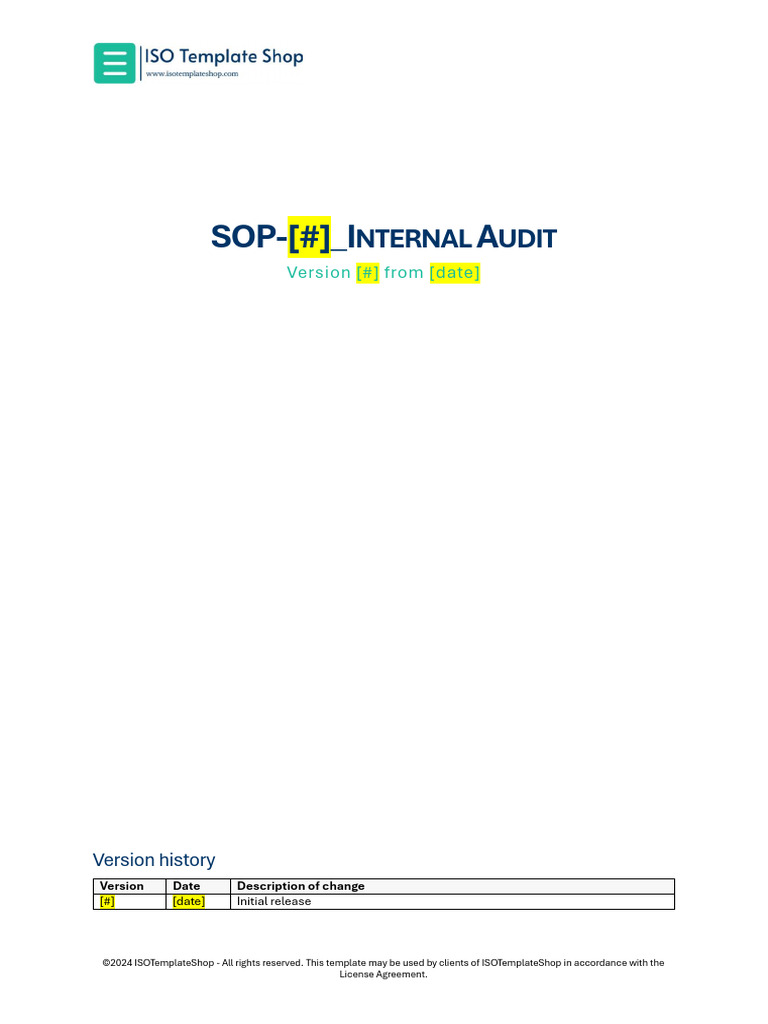 SOP-XX - Internal Audit | PDF | Audit | Internal Audit