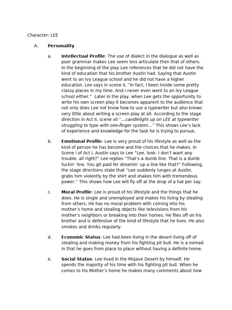 True West Analysis | PDF