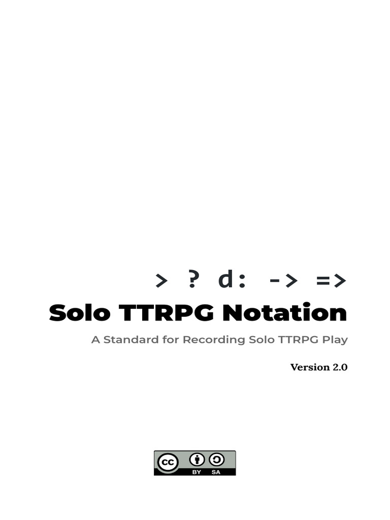 Solo TTRPG Notation | PDF