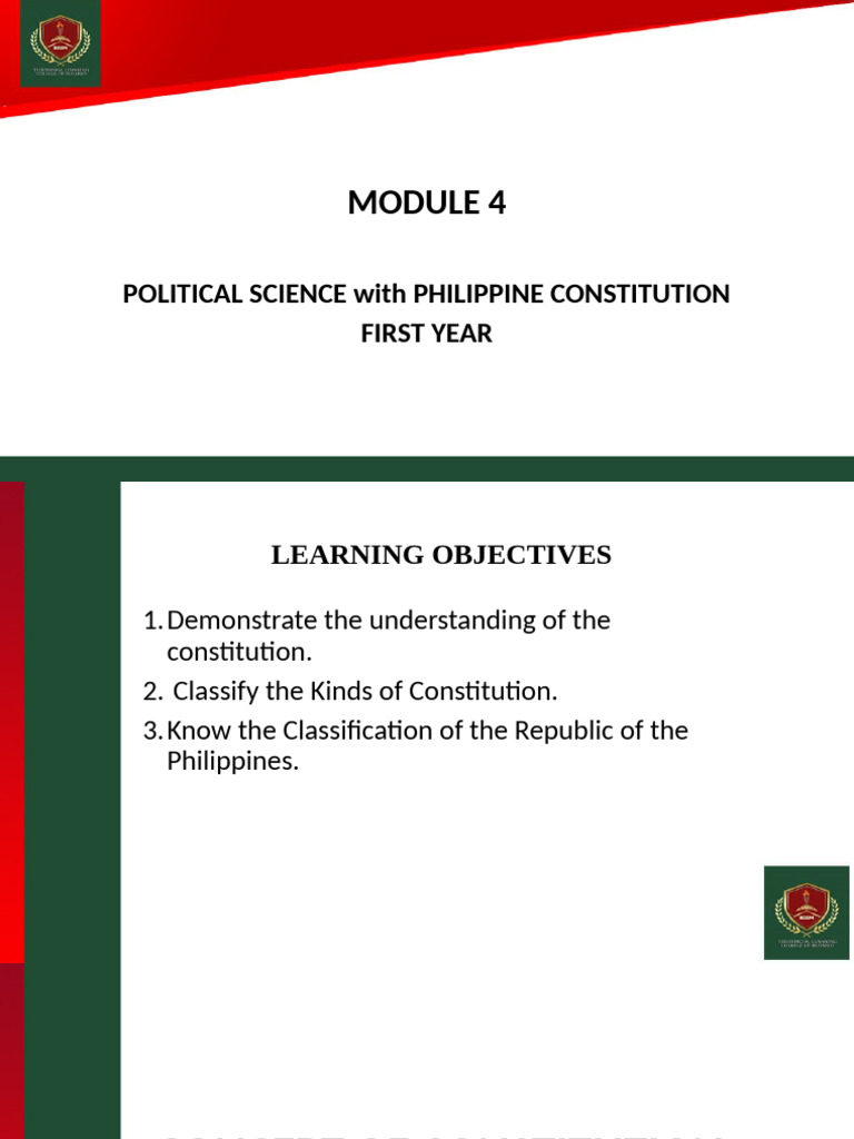 Module 4 Consti | PDF | Constitution | Constitutional Amendment