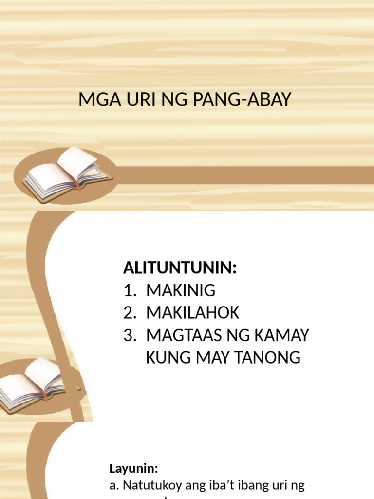 Uri NG Pang Abay Vangie | PDF