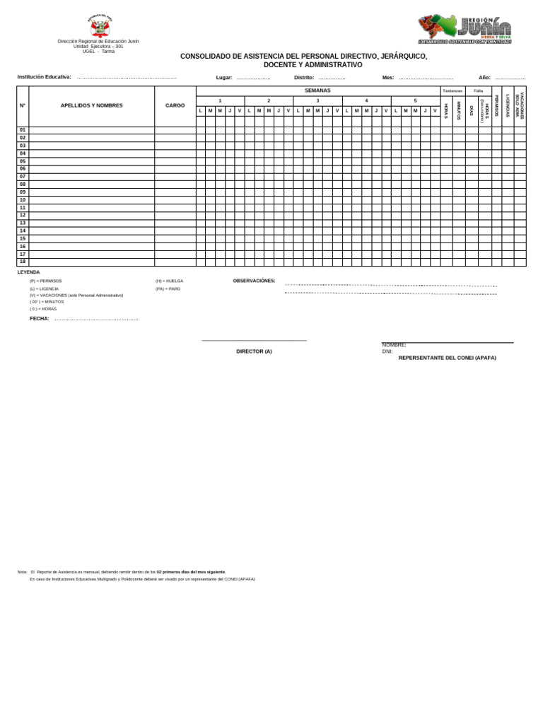 Reporte Mensual de Asistencia Educativa | PDF