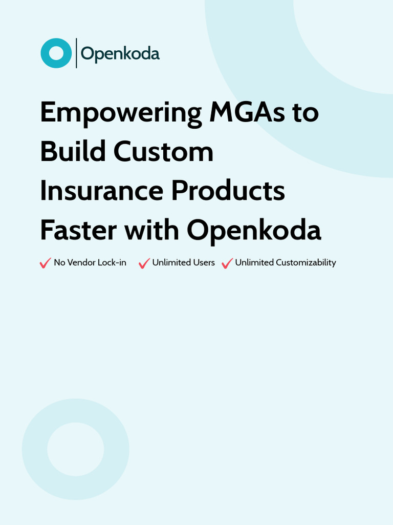 Building Custom Insurance Products For MGAs Faster With Openkoda | PDF ...