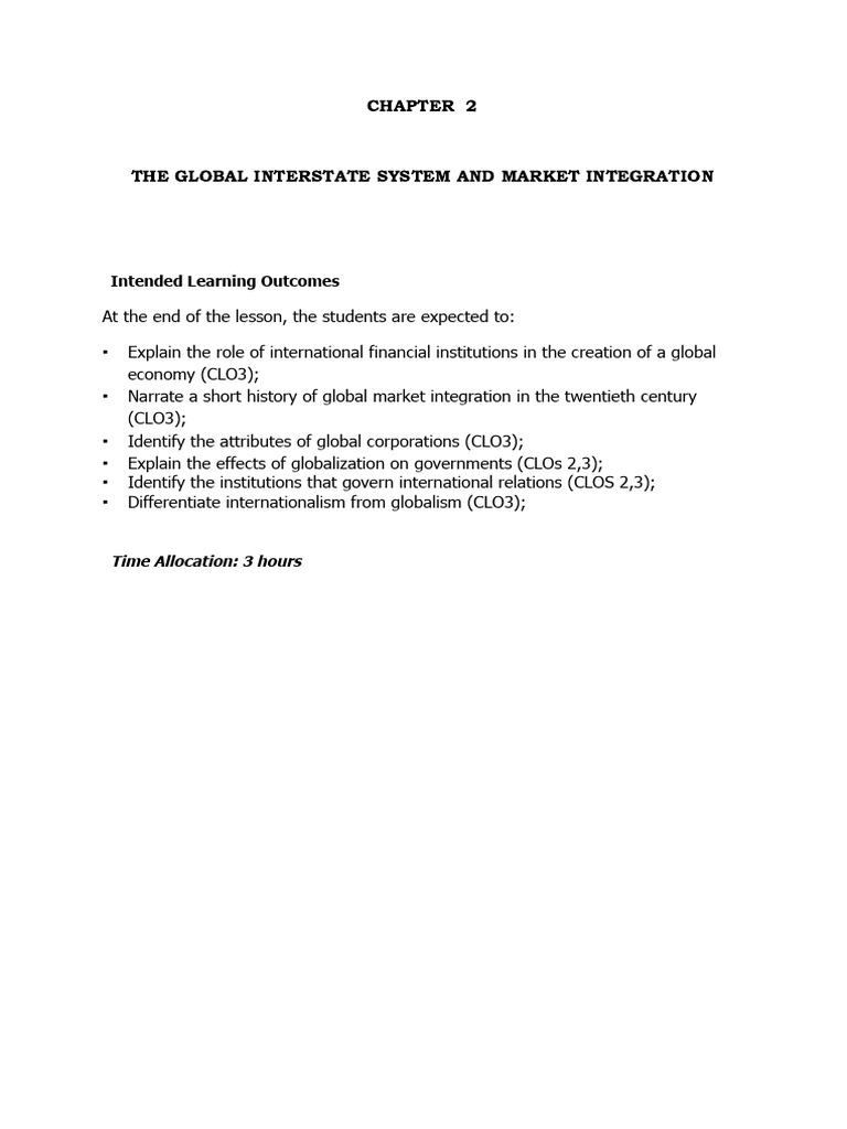 Chapter 2 Global Interstate System and Market Integration | PDF | Opec ...