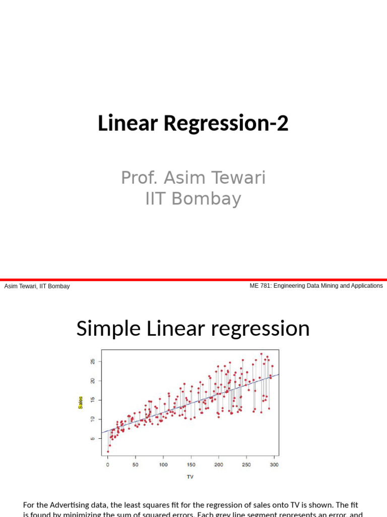 L 8 Linear Regression 3 | PDF | Regression Analysis | Linear Regression