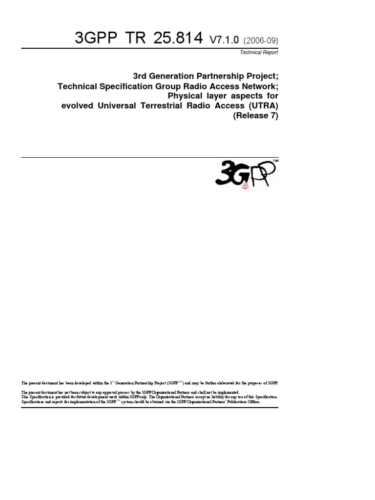 Physical Layer Aspects For Evolved Universal Terrestrial Radio Access (Utra) | PDF | High Speed ...