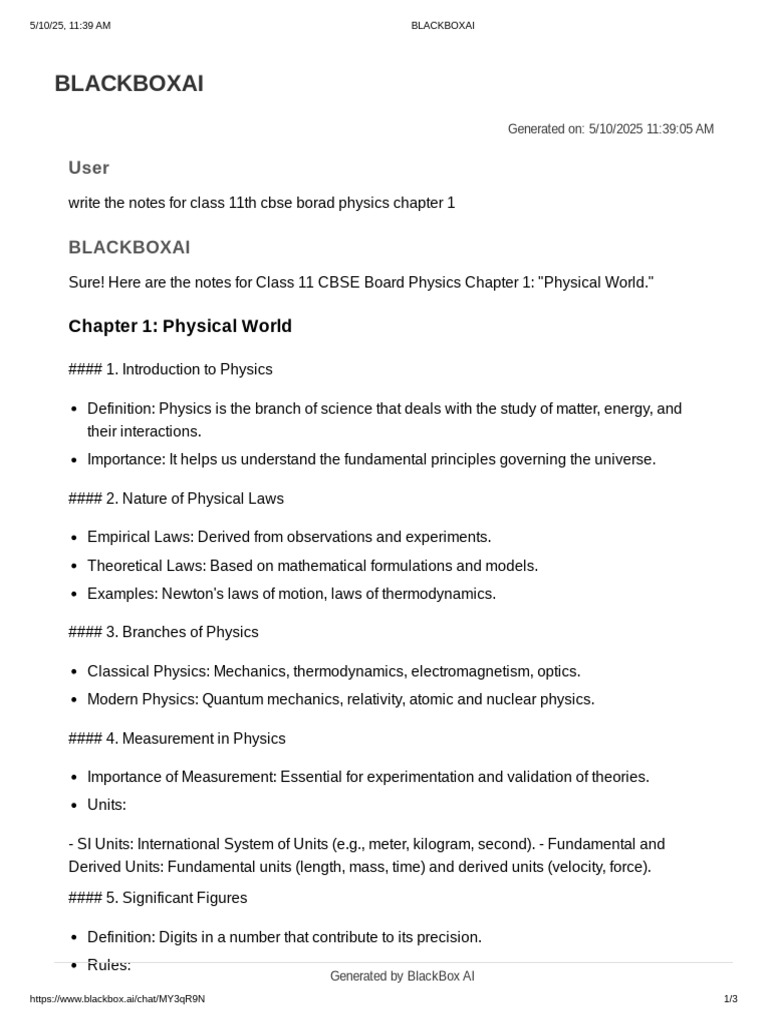 Class 11 Physics Chapter 1 Notes | PDF | Physics | Force