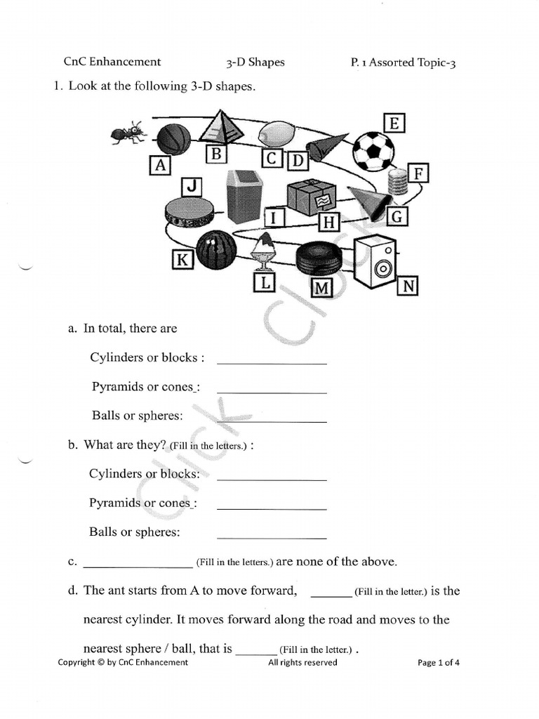 CNC Math Theme 3 3D Shapes | PDF