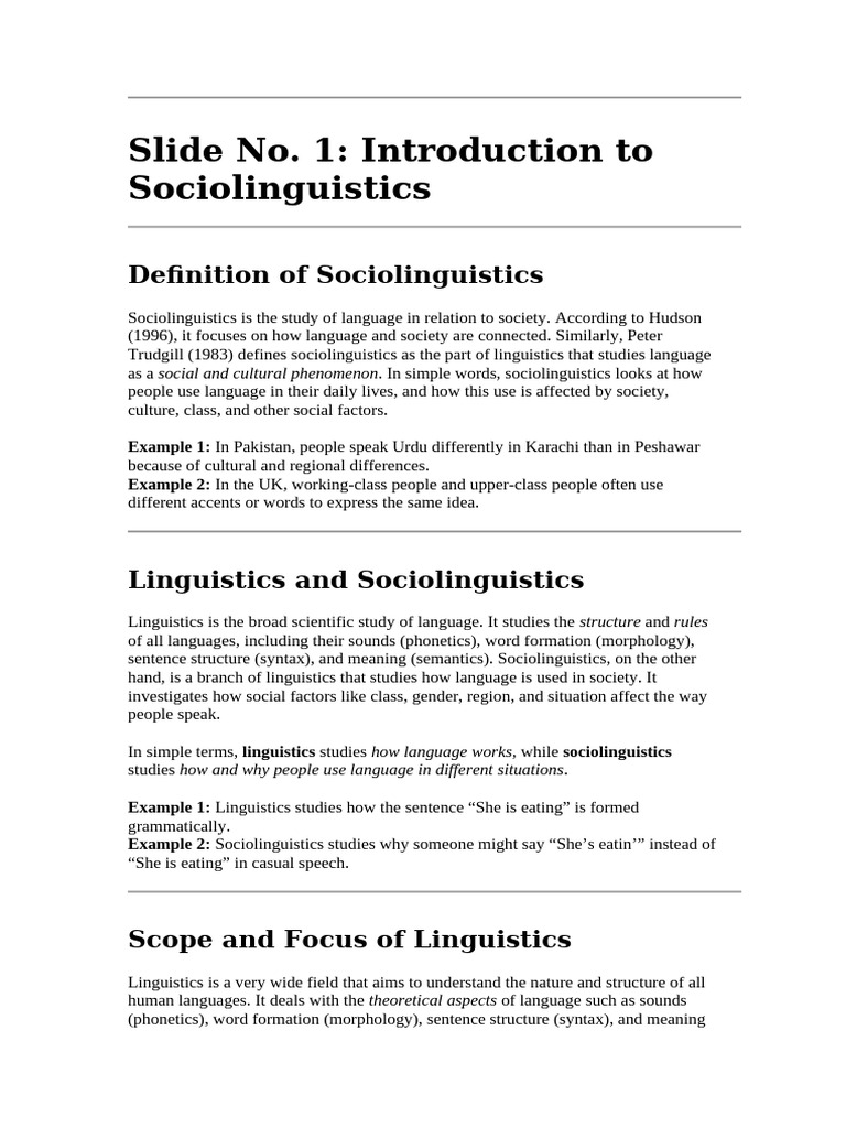 Understanding Sociolinguistics Basics | PDF | Dialect | English Language