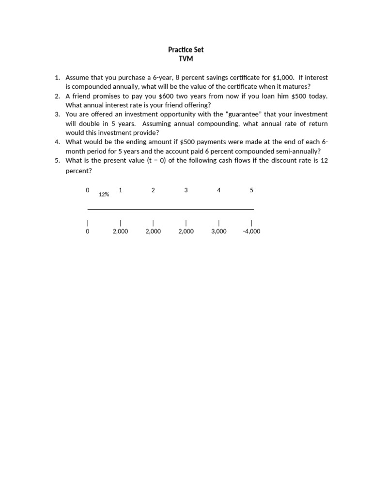 TVM Practice Problems and Solutions | PDF