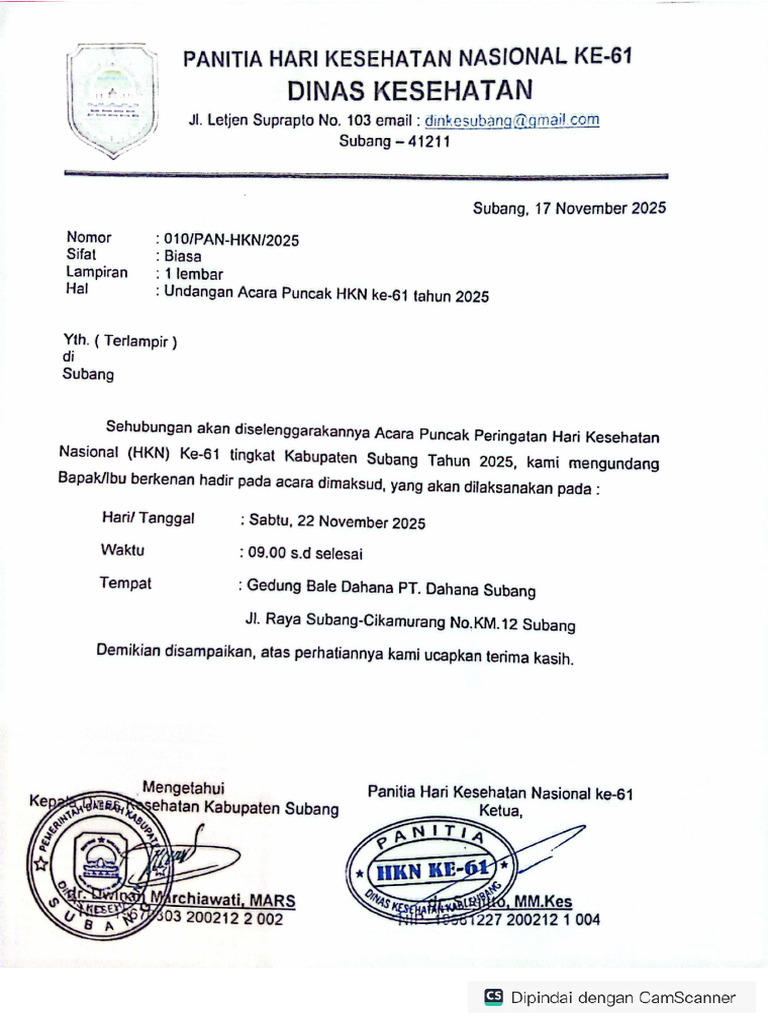 Undangan HKN Ke 61. | PDF