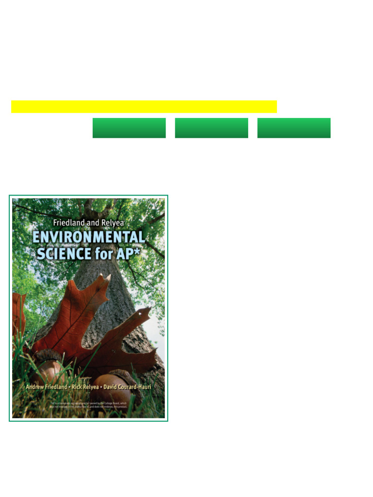 Friedland and Relyea Environmental Science for AP by Andrew Friedland ...