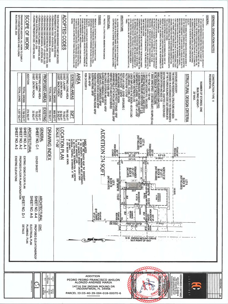 Certified & Stamped - Architectural Plans - Horizontal | PDF