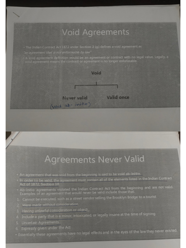 Void and Valid Agreements | PDF