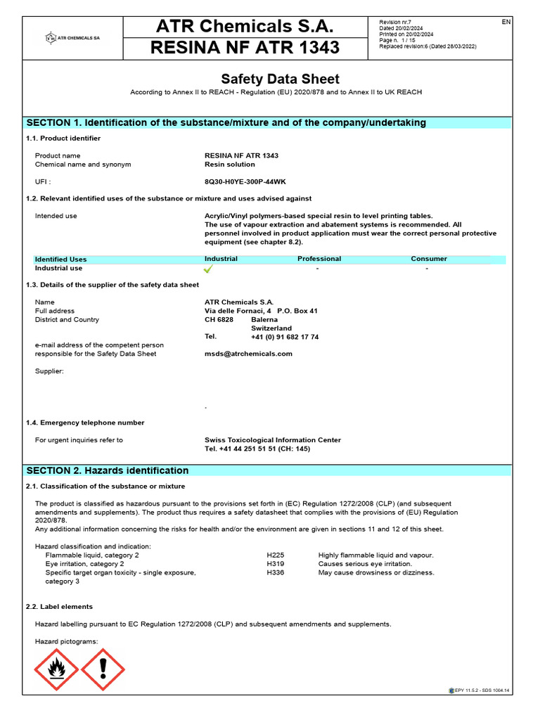 Msds 1343 en | PDF | Acetic Acid | Silver