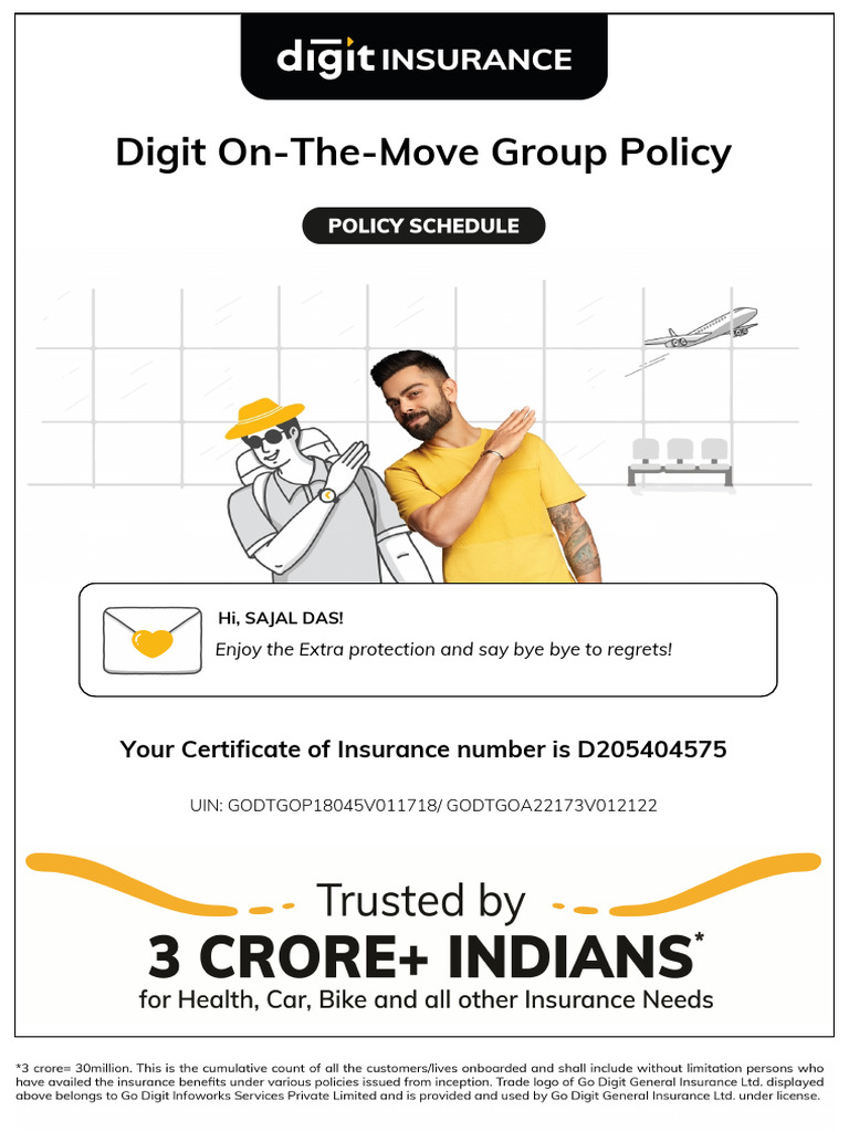 Digit On-The-Move Insurance Policy Details | PDF | Insurance | Business Law