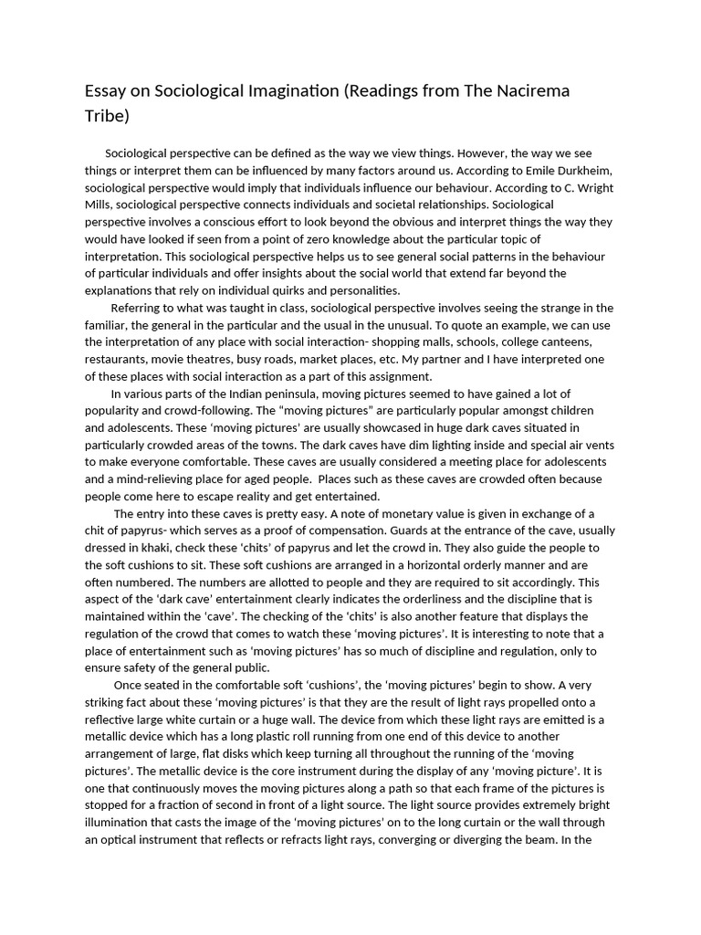 Sample Nacirema Style CIA | PDF | Sociology | Optics