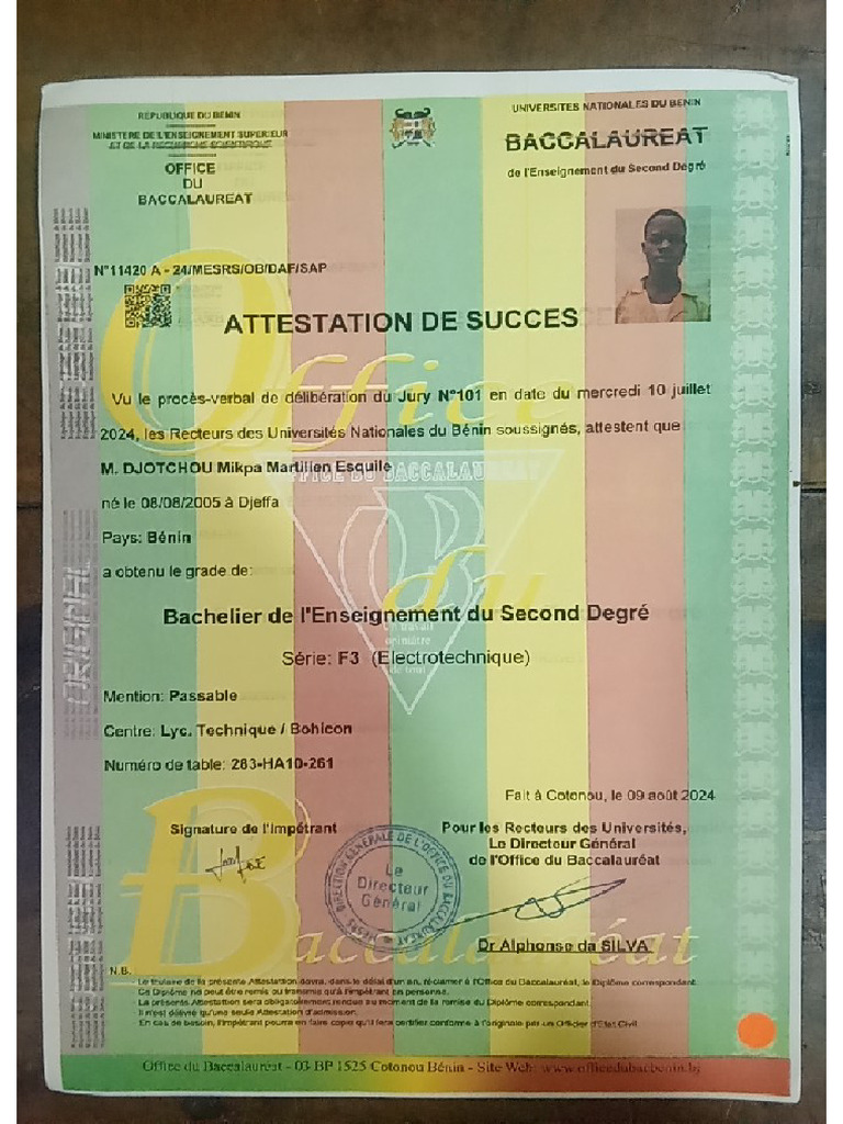 Attestation Bac | PDF