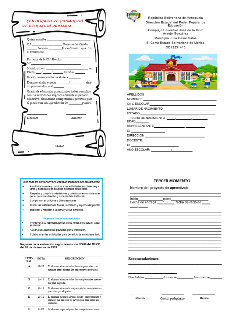 Boleta Primaria PDF | PDF | Aprendizaje | Modificación de comportamiento