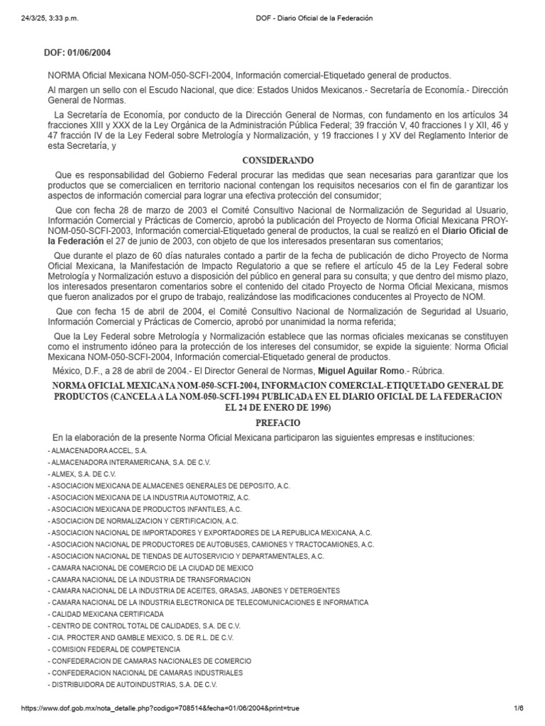 NOM-050-SCFI-2004 | PDF | México | Póliza de seguros