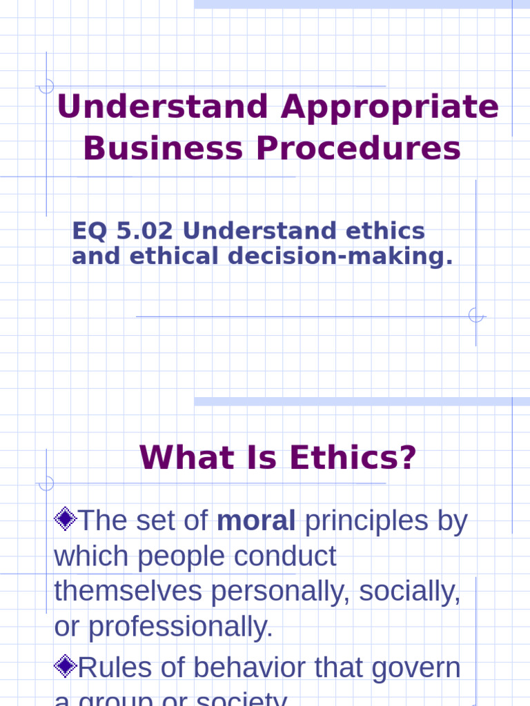 Business Ethics and Decision-Making Guide | PDF | Occupational Safety ...