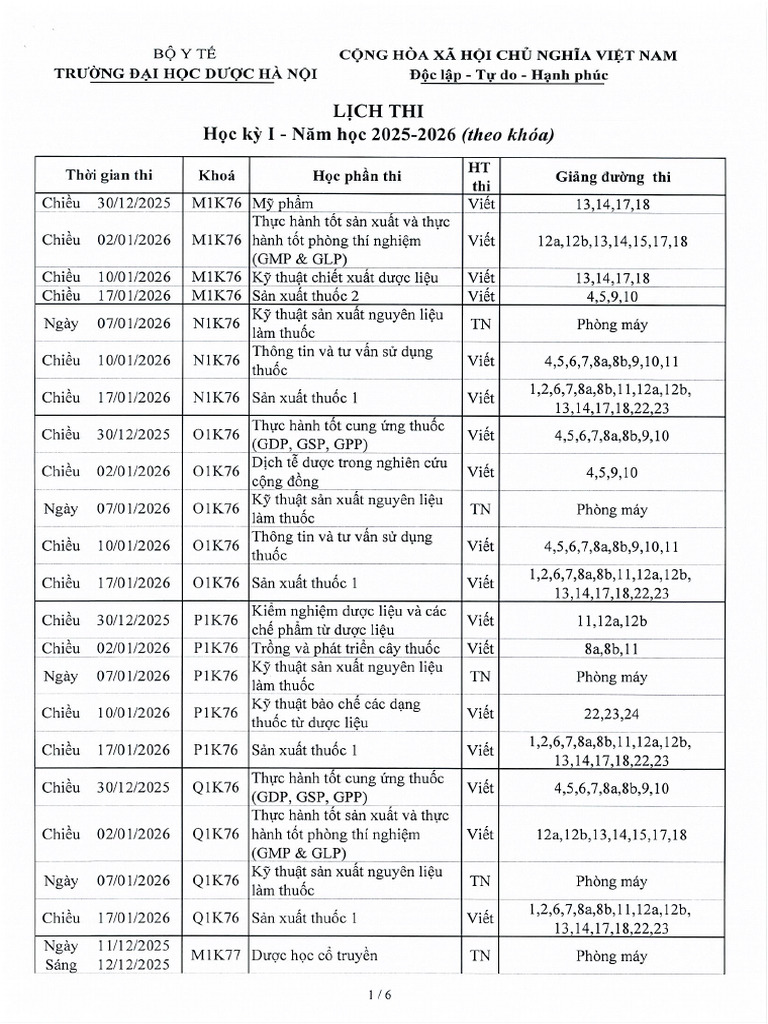 Lịch-thi-học-kỳ-1-năm-học-2025-2026-theo-khóa | PDF