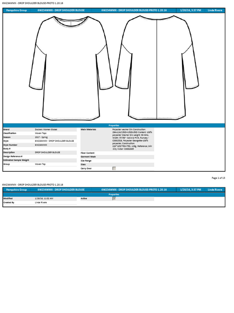 Dockers Women's Drop Shoulder Blouse | PDF | Clothing | Fashion