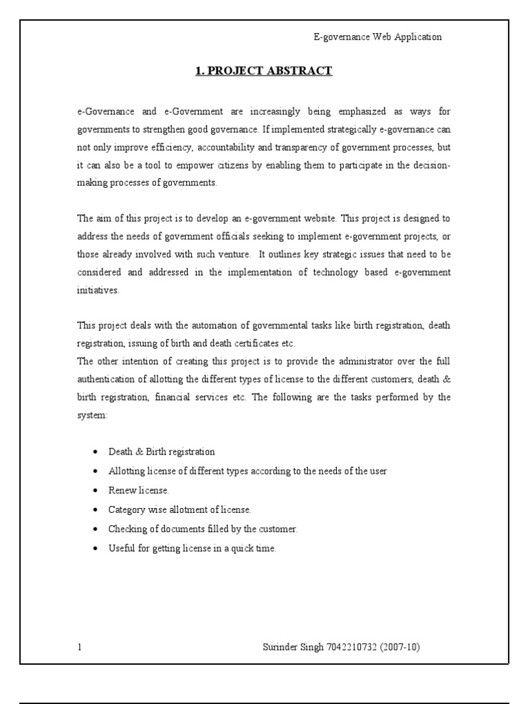 E-Governance Project Report | PDF | Ajax (Programming) | Microsoft Sql ...