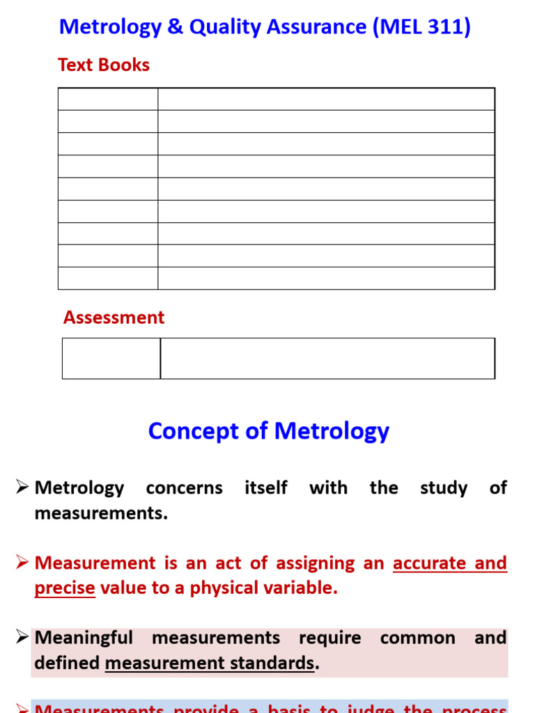 Pdfcoffee.com 01 Introduction to Metrology PDF Free | PDF | Accuracy And Precision | Engineering ...