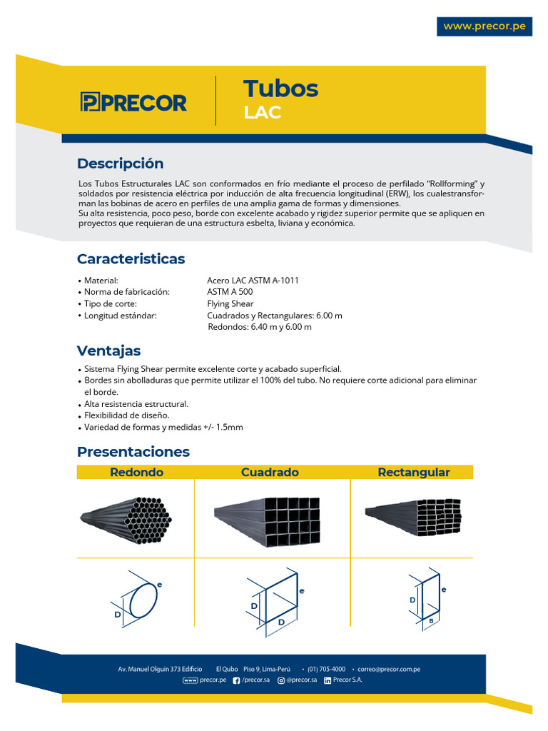 Ficha Tecnica Lac Precor | PDF | Hierro | Acero