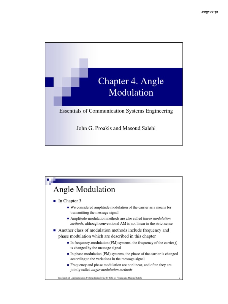 Chapter 4 Angle Modulation | Download Free PDF | Frequency Modulation | Modulation