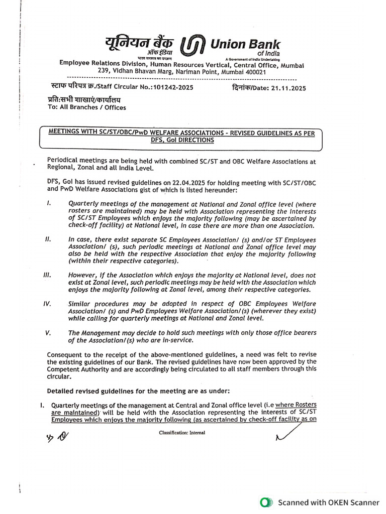 Meetings With SC ST OBC PWD Welfare Associations | PDF