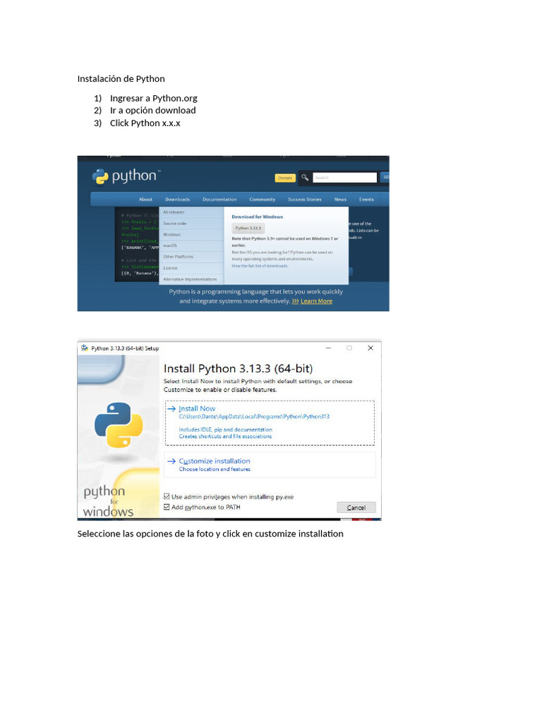 Instalación de Python | PDF