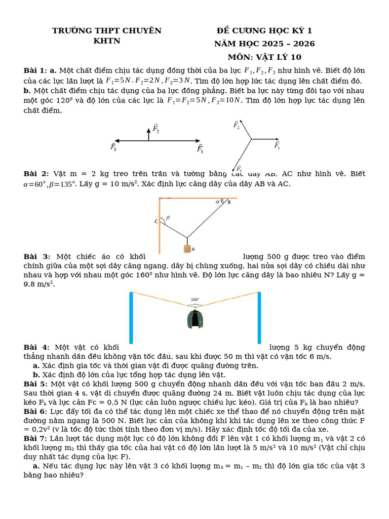 Đề-cương-HK1-lớp-10-Năm-học-2025-2026 | PDF