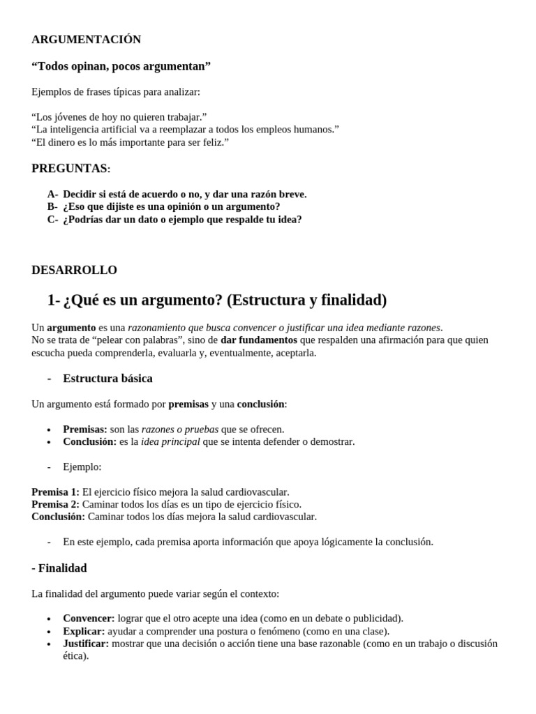 Cómo Argumentar: Claves y Ejemplos | PDF | Falacia | Argumento