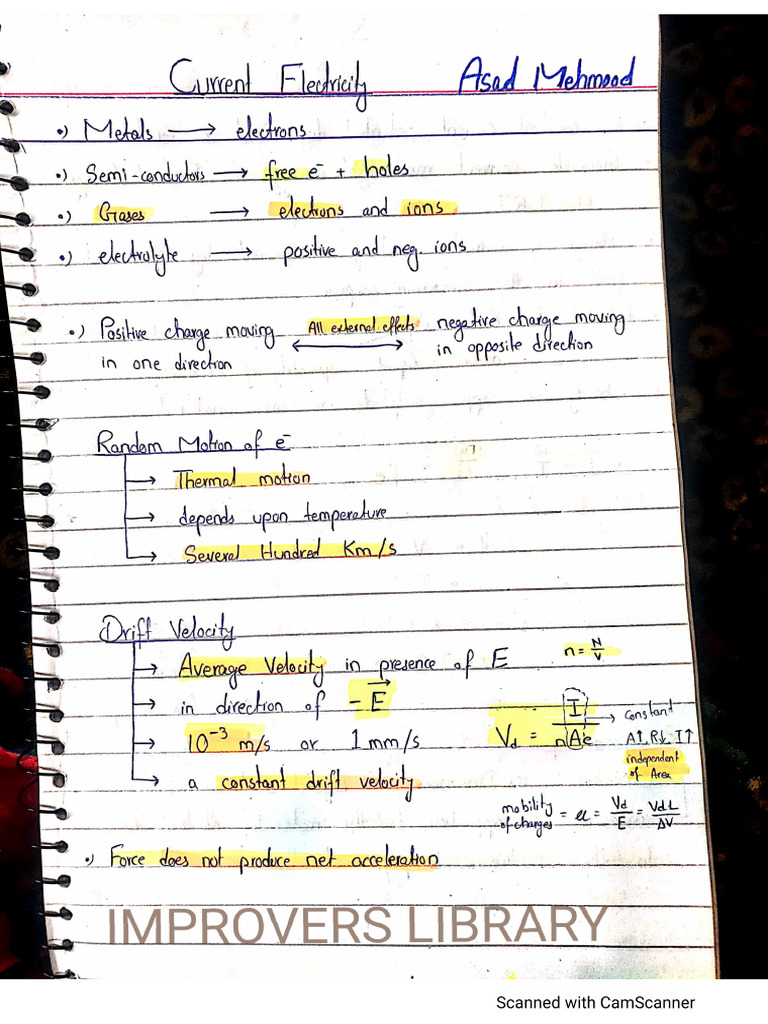 Current & Electricity (Asad) | PDF
