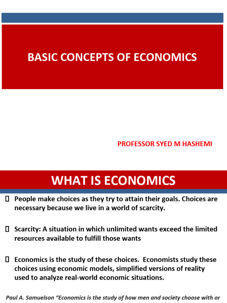 Introduction to Basic Economics Concepts | PDF | Economics ...