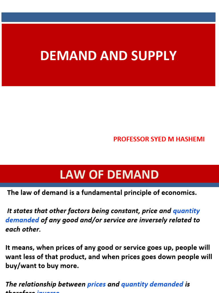 ECO105 Lecture 2_ Demand and Supply 2025 | PDF | Demand | Supply ...