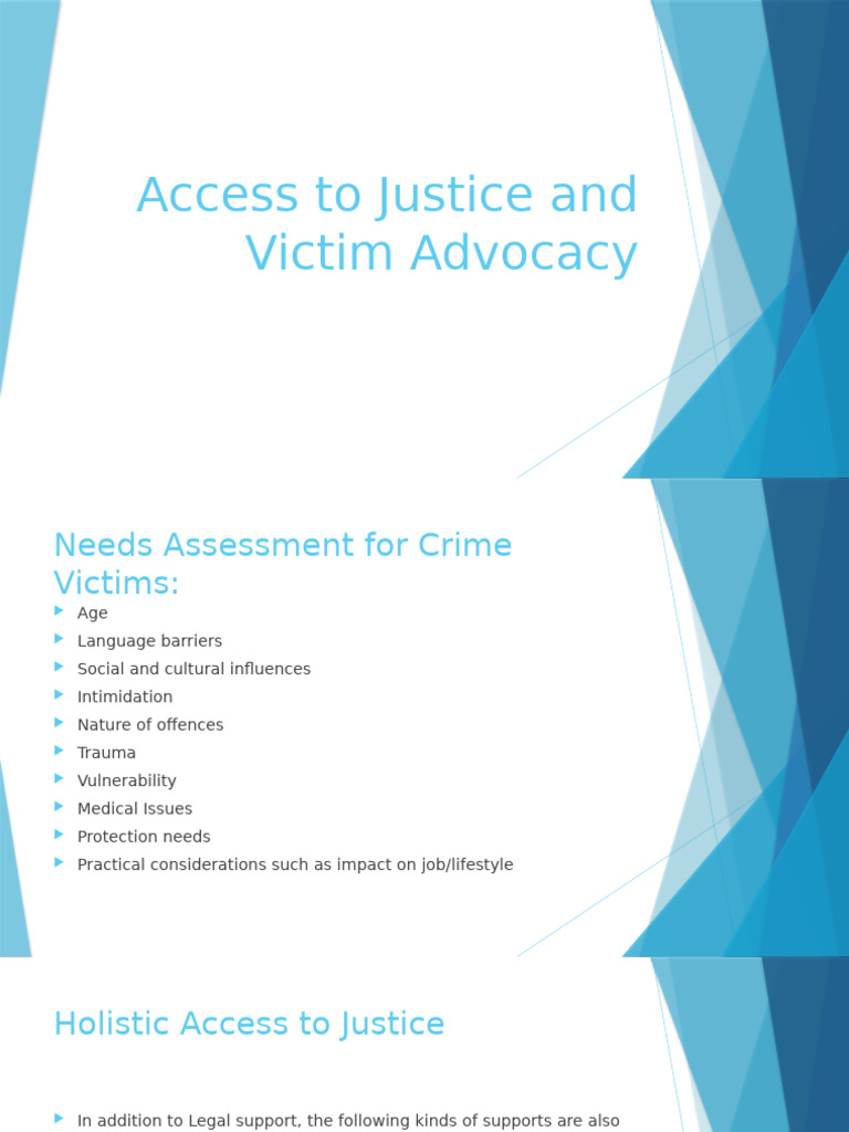 Access To Justice and Victim Advocacy | PDF | Crimes | Crime & Violence